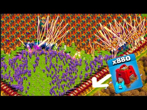 Max Siege Barracks VS Full Base of All Defence.Clash of Clans Siege ...