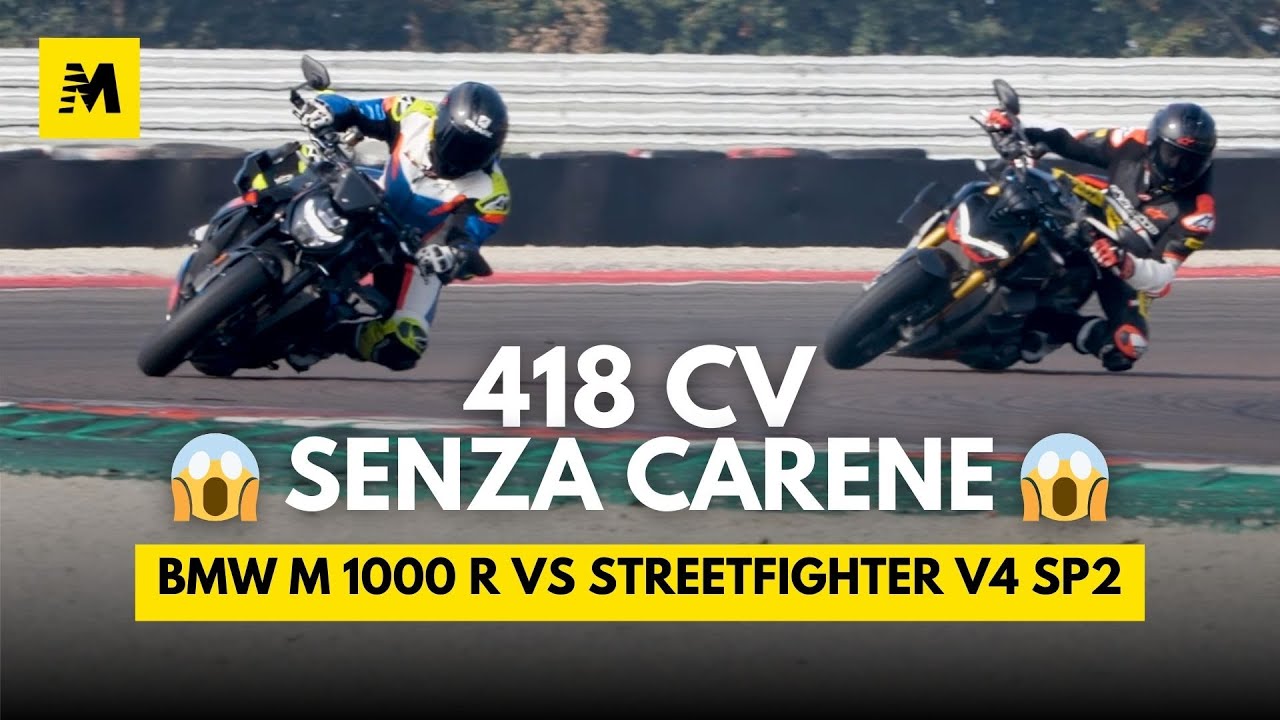 BMW M 1000 R VS. Ducati Streetfighter V4 SP2: 418 CV SENZA CARENE ...
