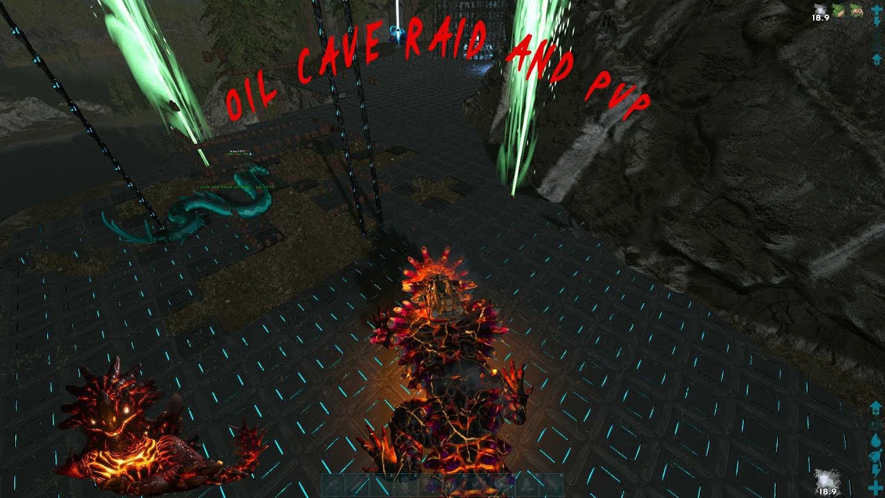 Ark Survival Evolved Terror fibercraft Valguero oil cave outside raid ...