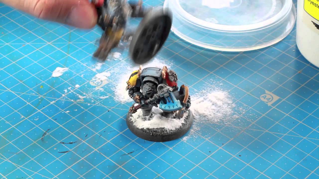 How make snow base for miniature / comment realiser un socle enneige ...