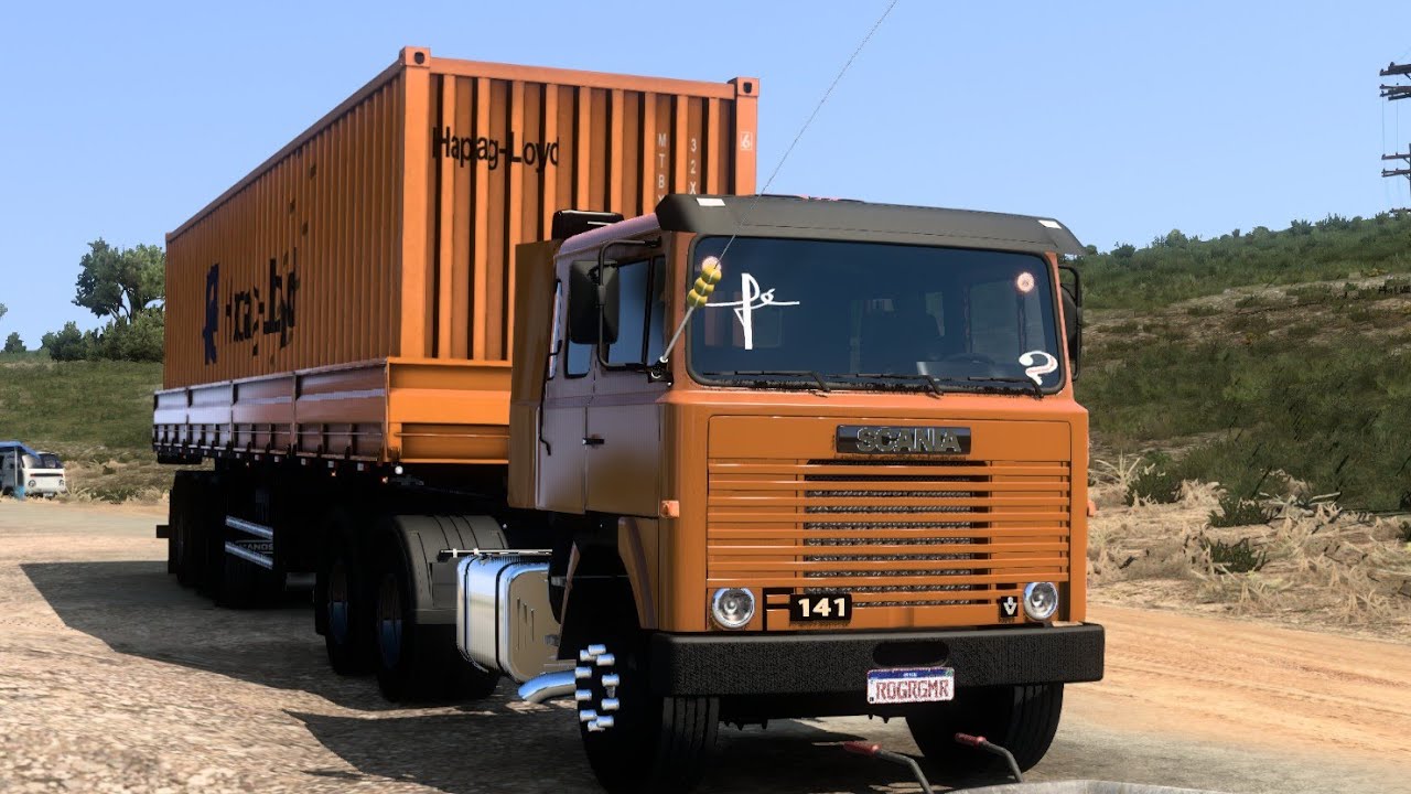 SCANIA LK V8 NA GRANEL 3 EIXOS- TRANSPORTANDO UM CONTAINER|MAPA ROTAS ...