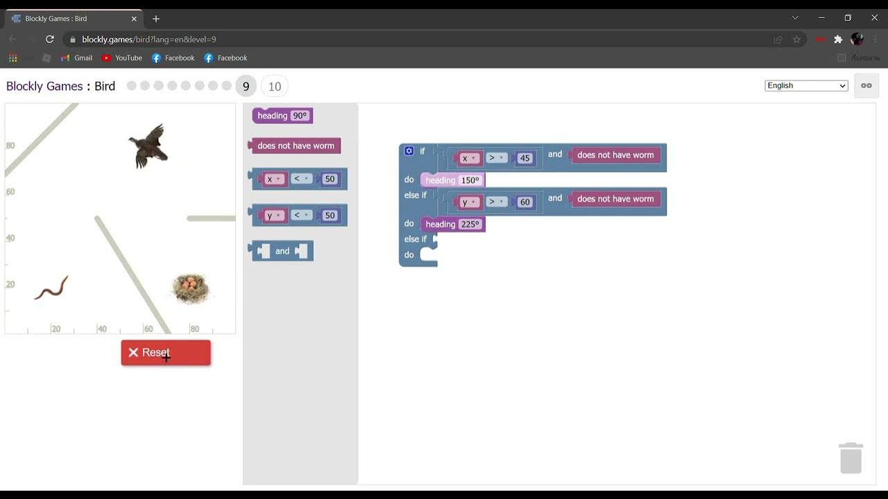 Blockly game: Bird code วิธีโค้ด - YouTube