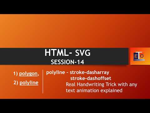 HTML Session 14 - SVG | Polygon & Polyline | stroke-dasharray , stroke-dashoffset | animation Trick