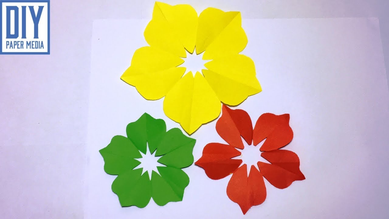 How to make petal hand cut paper flowers - YouTube