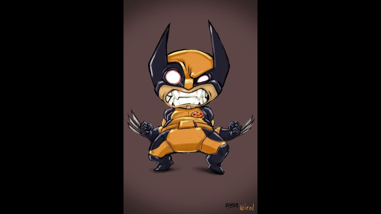 Painting cute chibi wolverine - YouTube