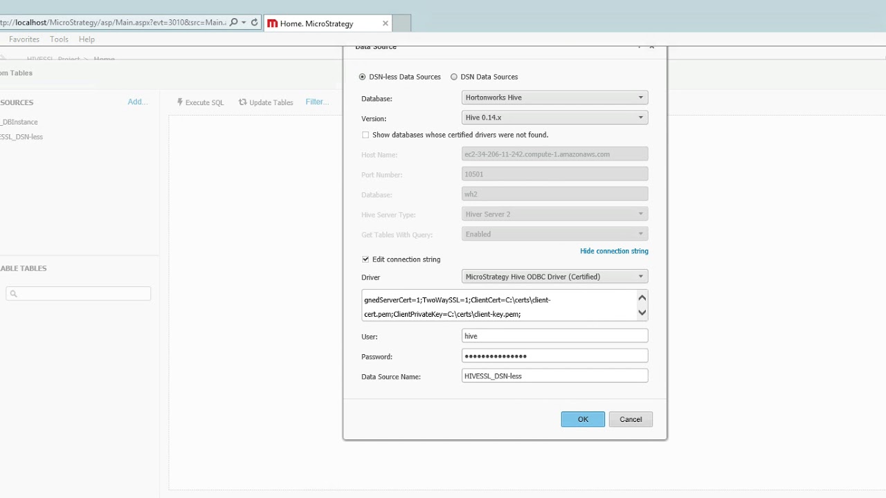 Connecting to Hive with SSL Enabled via 2-way SSL options in Data ...