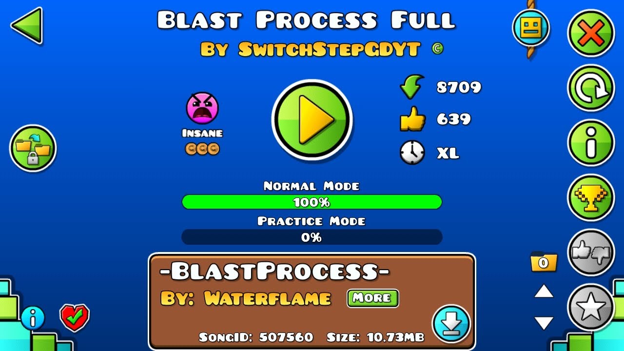 Blast Processing Full Version 100% All Coins [Geometry Dash 2.1 - CharmandersNickGD] - YouTube