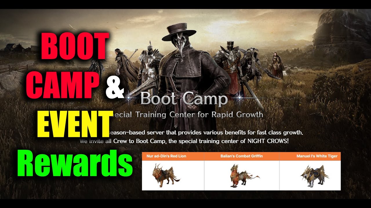 Night Crows Boot Camp Event & 1st Anniversary Rewards - YouTube