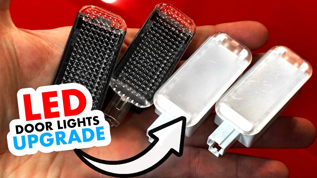 Audi puddle lights upgrade with OEM brighter ones (760947409B) - YouTube
