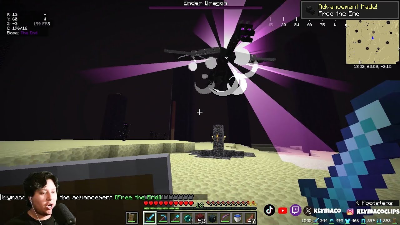 finally defeating ender dragon - YouTube