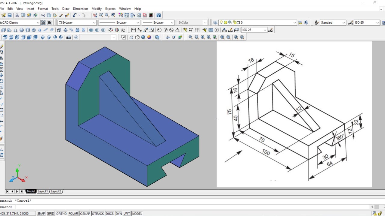 Machine Drawing || Autocad 3D || Autocad 2D || Autocad || BM Classes ...