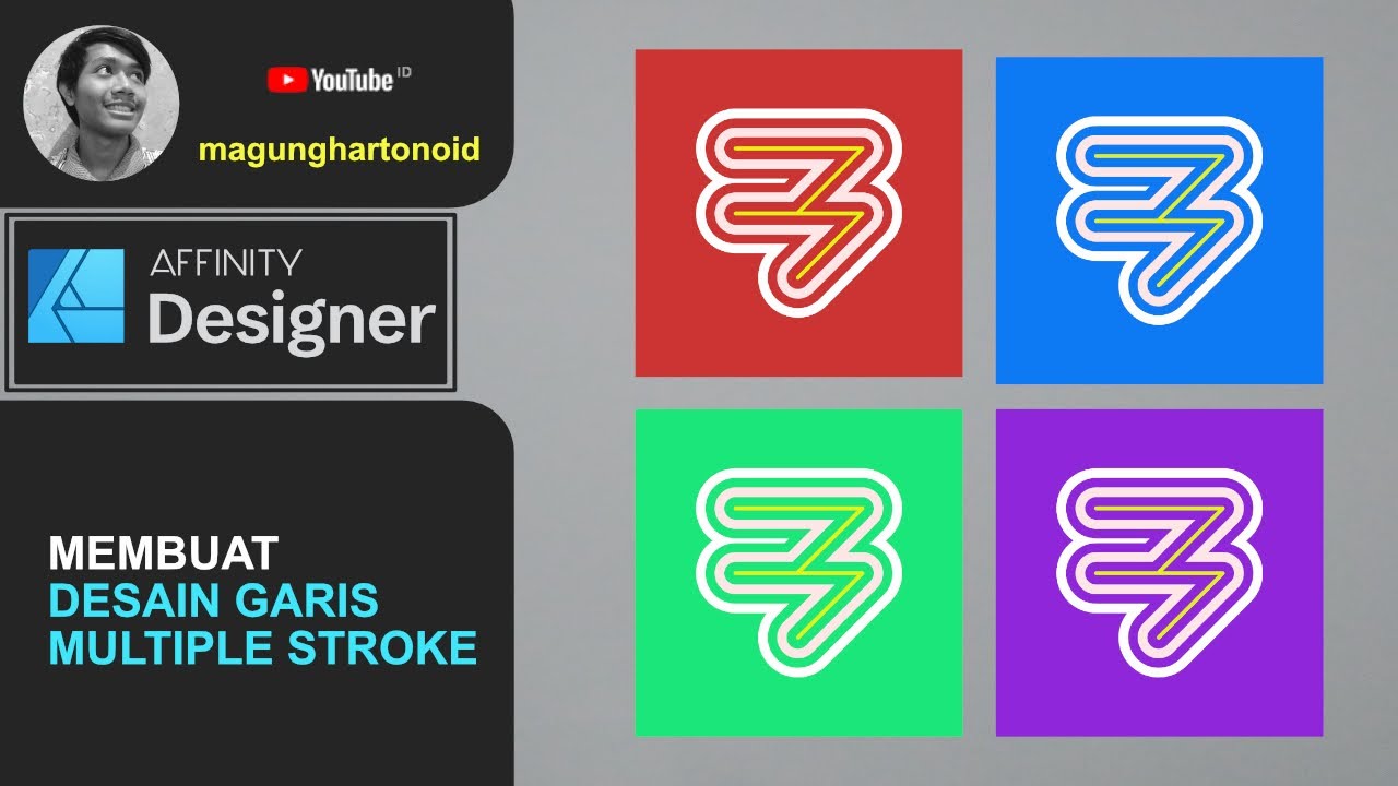 22 | Membuat Desain Garis Multiple Stroke |Affinity Designer - YouTube