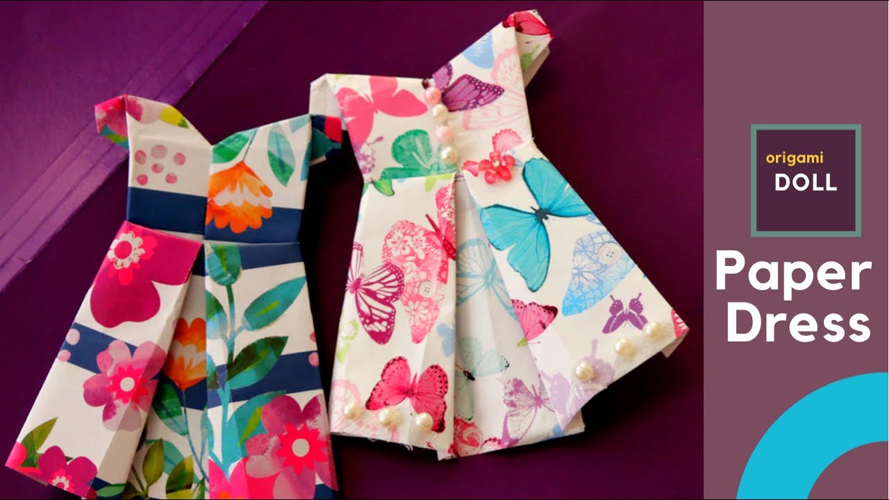 How to Make Paper Dress For Girls/Origami Dress Easy - YouTube