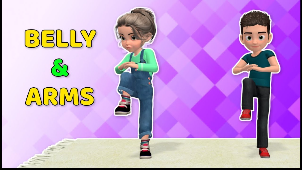 BELLY & ARMS KIDS EXERCISE AT HOME - YouTube