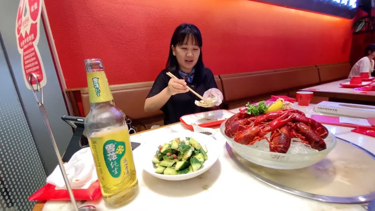상하이 생방송 월요일 저녁 롱샤 한 접시 And 톡방중국어 공부새치기 줄서다 음식주문 오이 또 보자를 중국어로 Youtube