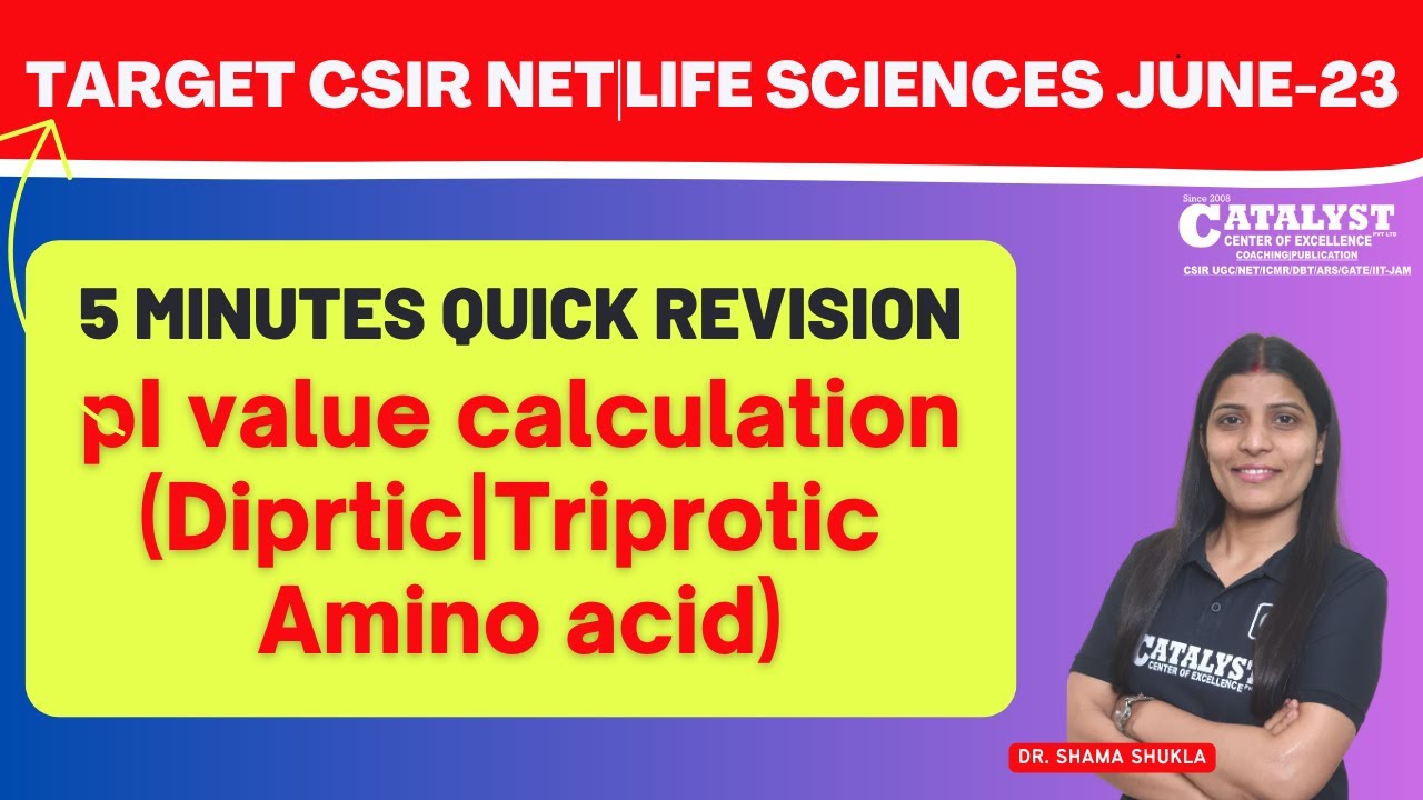 Last Min Quick Revision pI Value Calculation CSIR NET LIFE SC JUNE 23