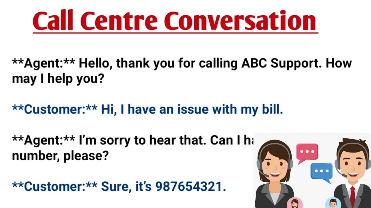Call Centre conversation in English | Call Centre dialogue writing ...