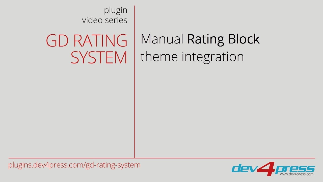GD Rating System: Manual Rating block integration - YouTube