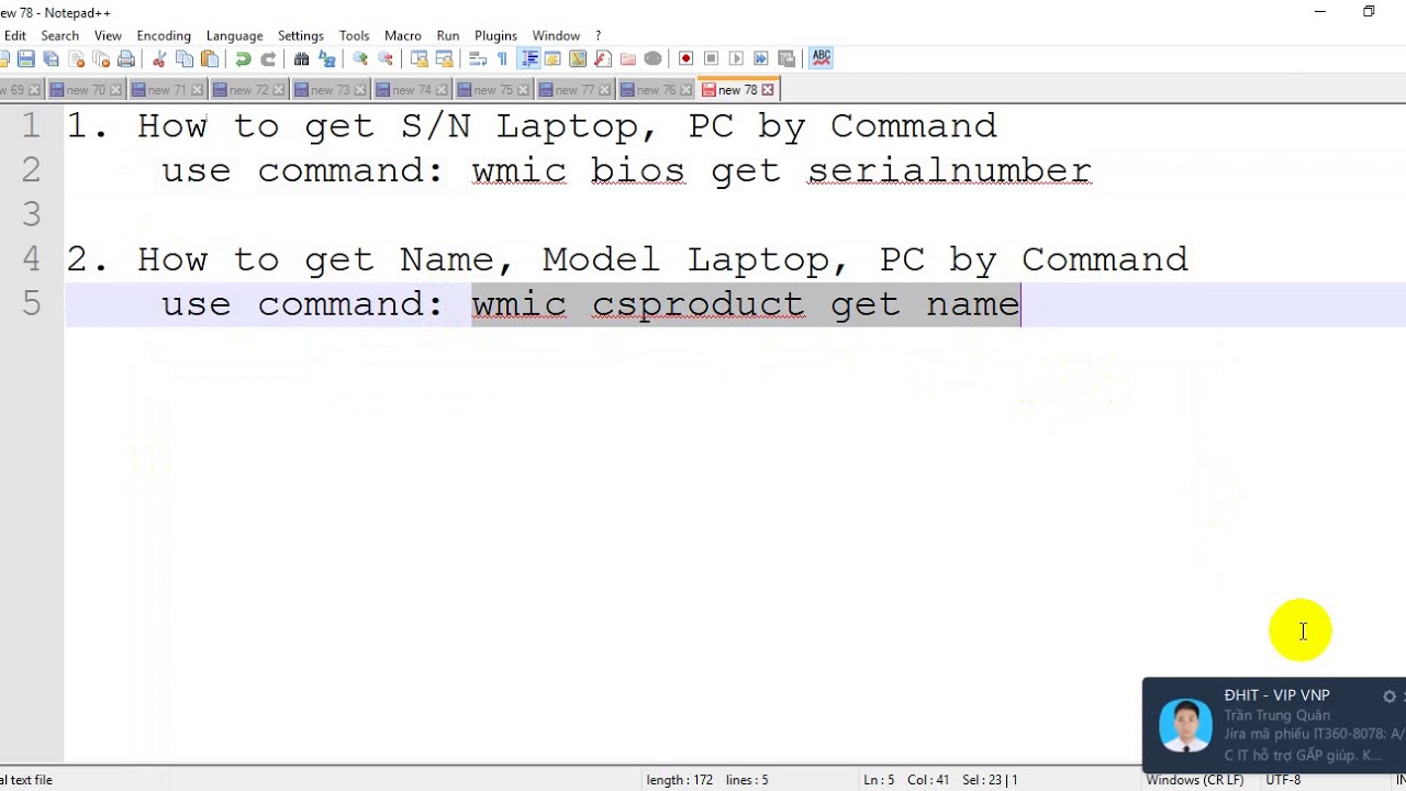 How to get Serial Number - name - model Laptop - pc by command - YouTube