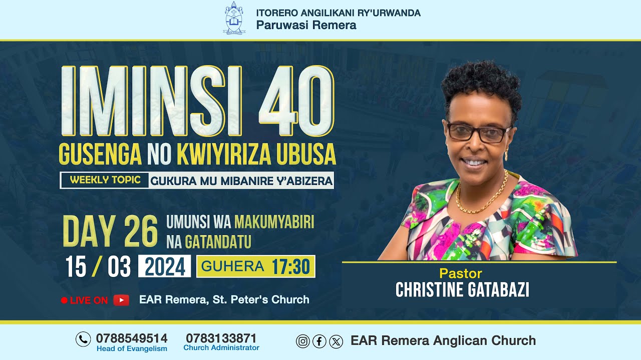 DAY 26: UBUMWE N'IMIBANIRE YA BIZERA BY Pst Christine GATABAZI. - YouTube