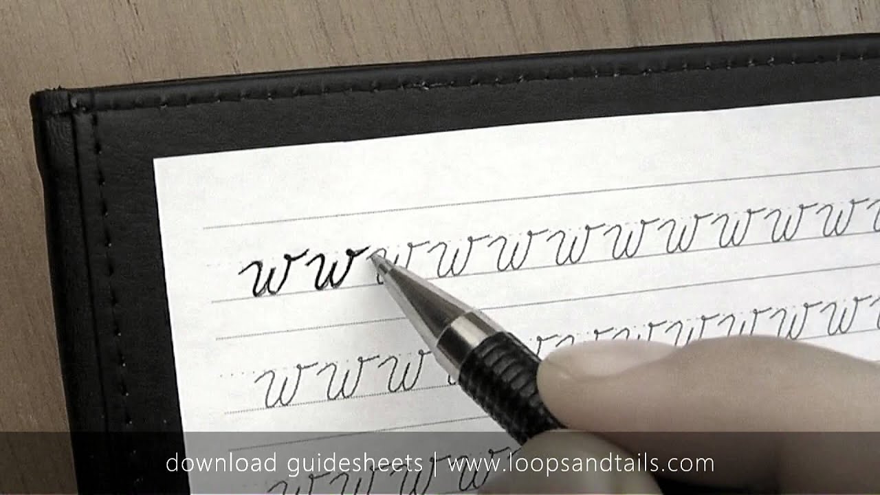 Learn cursive handwriting - Lowercase W - YouTube