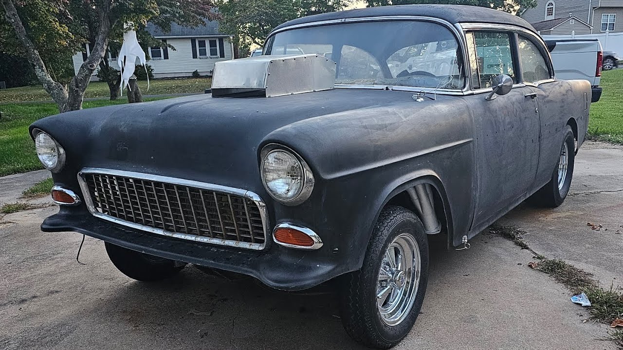 55 Belair get a power adder? This is ADAM GROVER'S "two lane black top ...