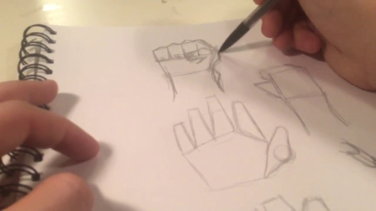 How to draw hands close up and far away - YouTube