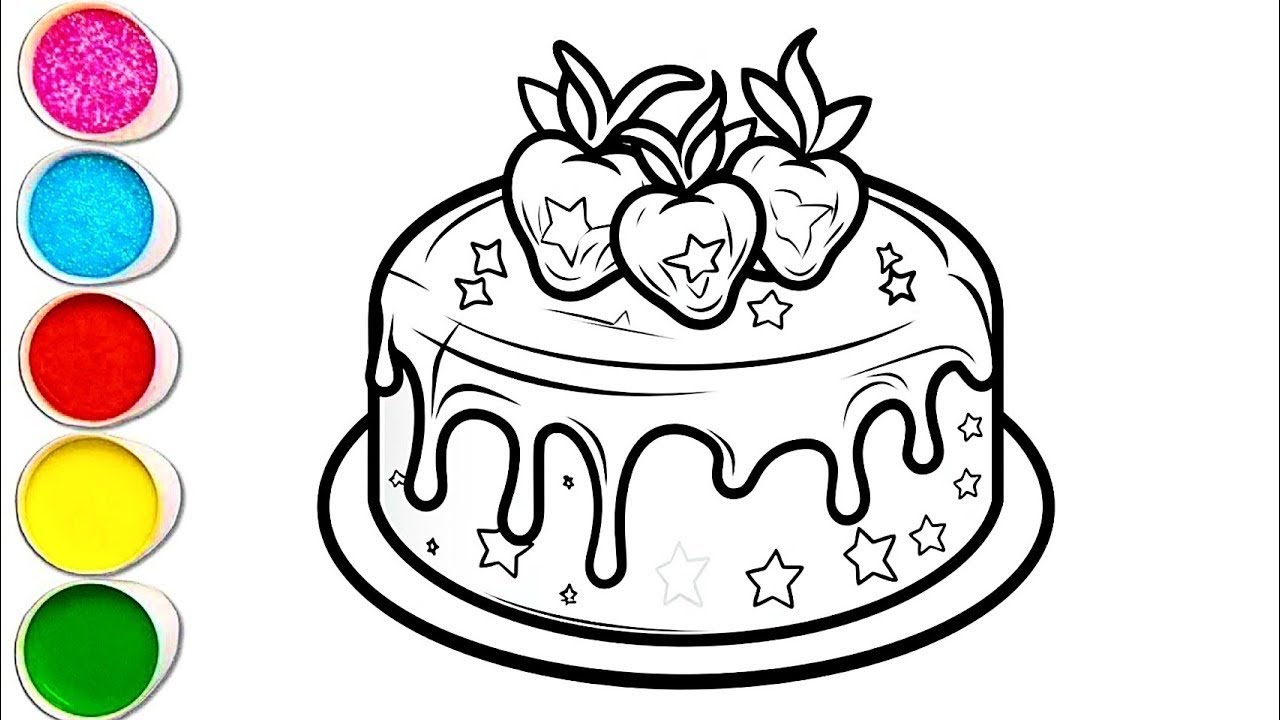 How to draw a cake 🎂 |easy cake drowning for kids |cake drowning for ...