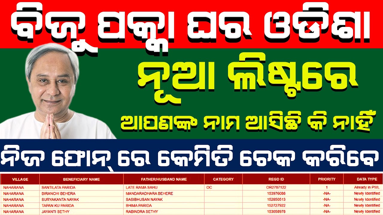 Biju pakka ghar new list 2021-22 | Biju pakkar ghar odisha | Biju paka ...
