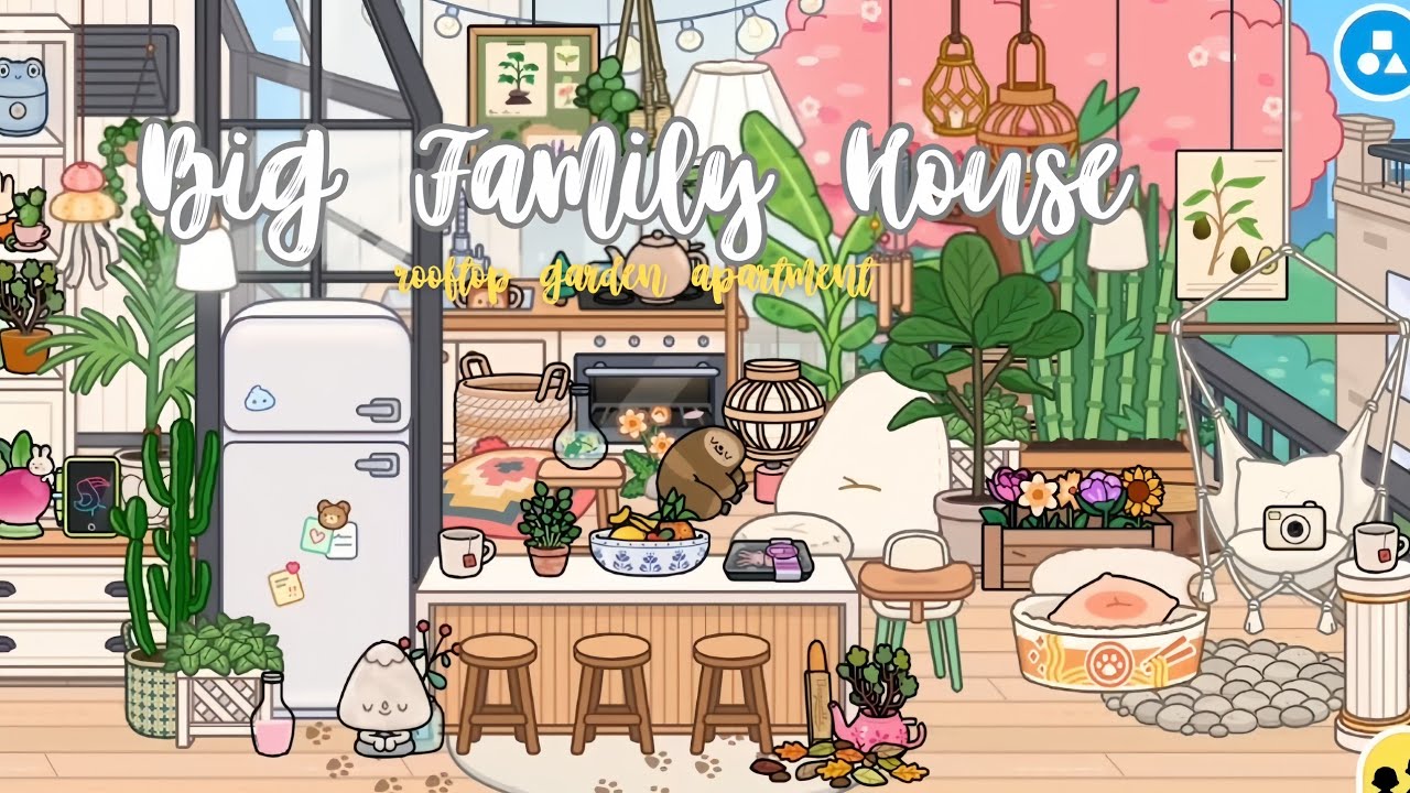 New Updates Aesthetic Big Family House Rooftop Garden Toca boca Life ...
