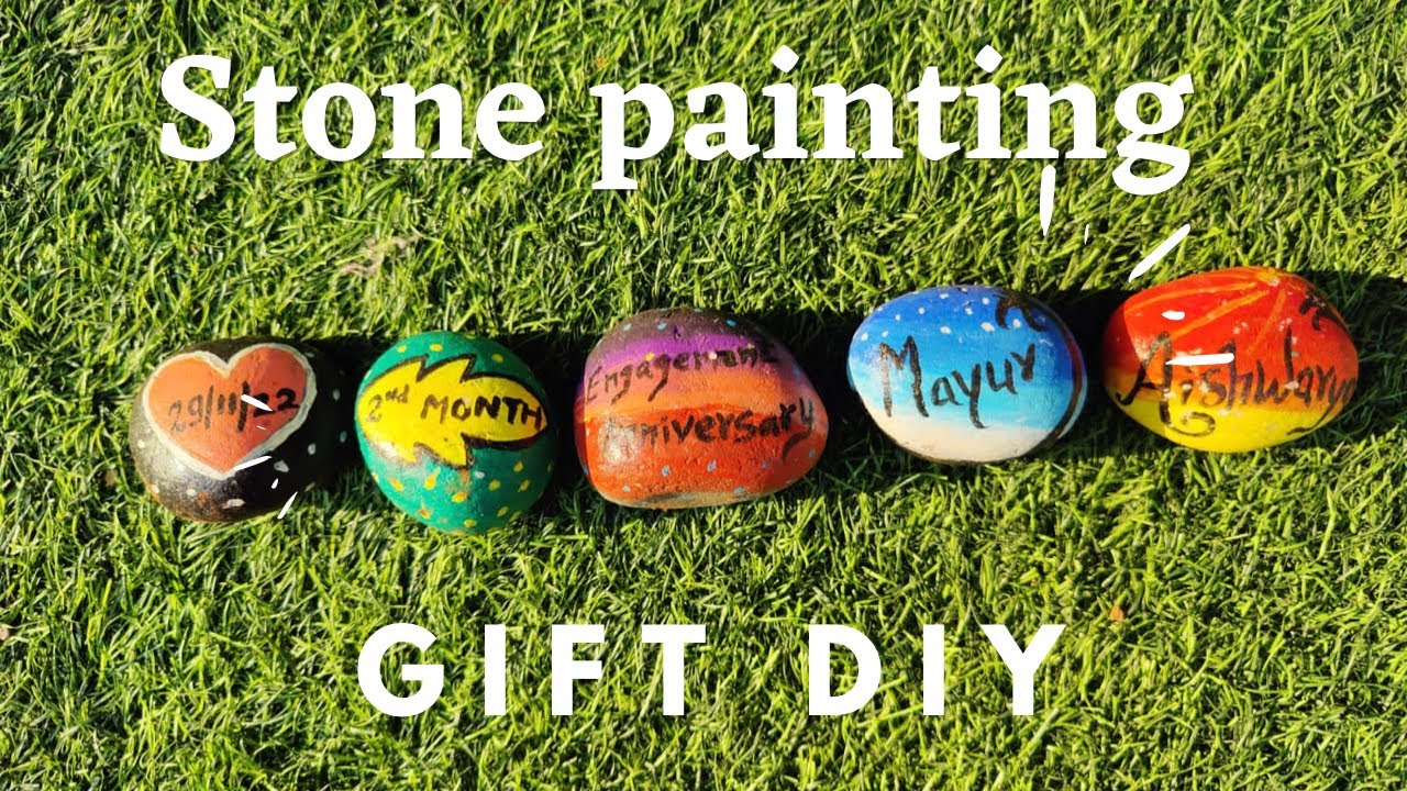Stone Painting | Pebble art | Gift DIY | Engagement gift | Acrylic ...