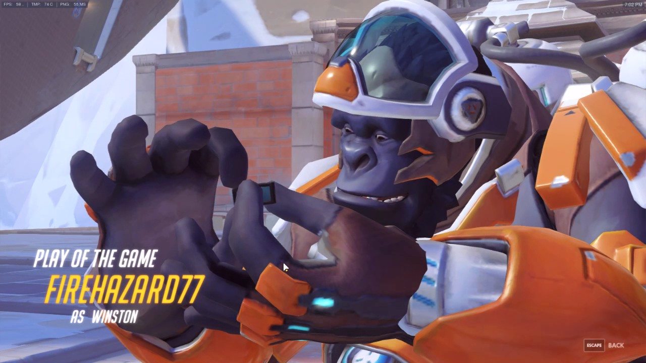 Overwatch 11 12 2016 Winston 3Kill PotG (Accidental Emote over 'Hi ...