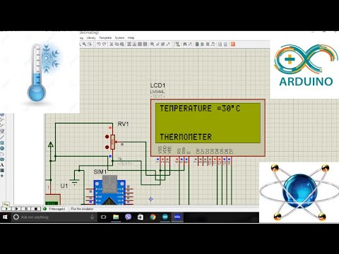 How to make Digital thermometer with arduino in Proteus - YouTube