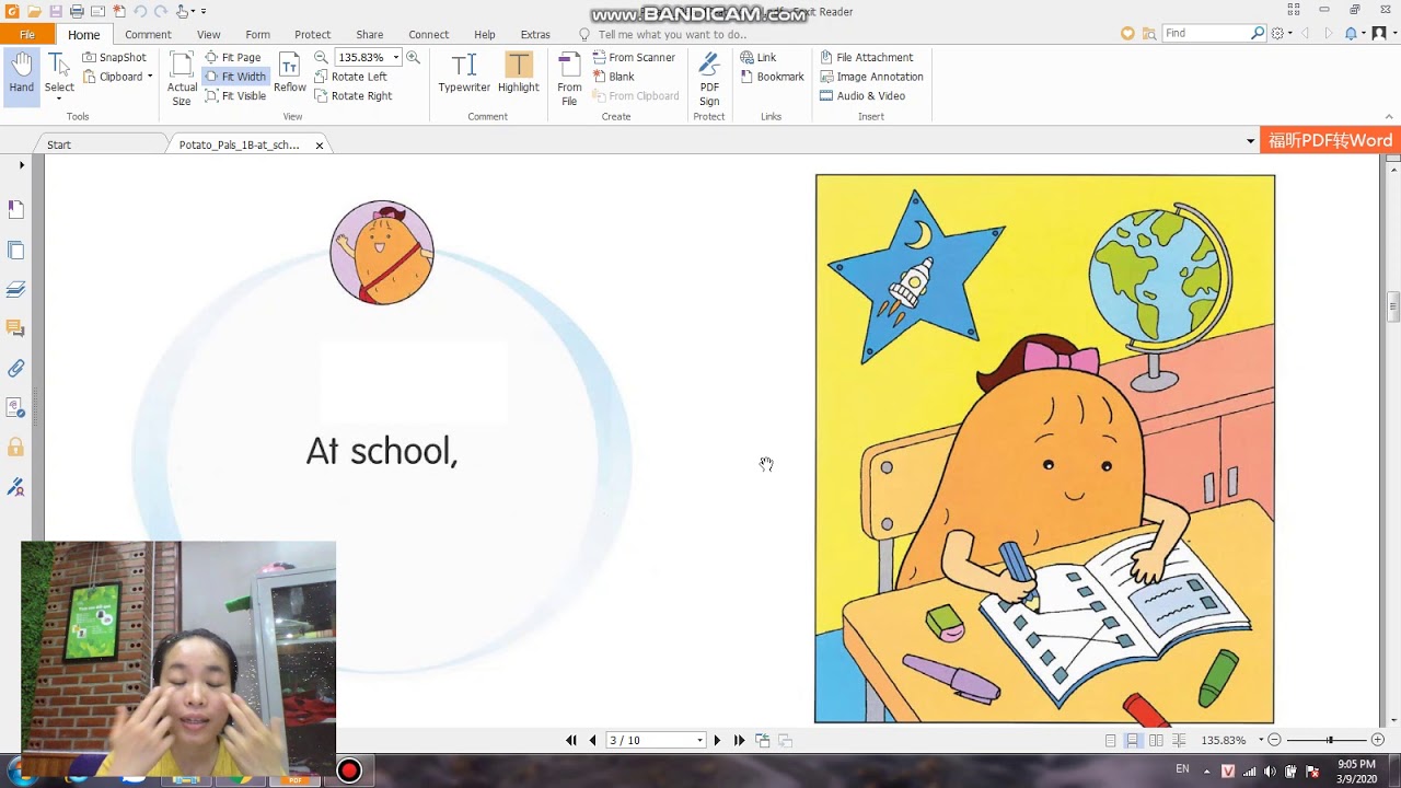 Tư học tiếng anh qua câu chuyện Potato Pals 1B1- At school - YouTube