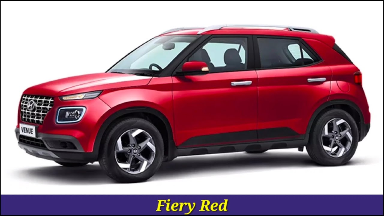 Hyundai Venue all Colour Options 2020 | Venue E S SX White Black Red ...