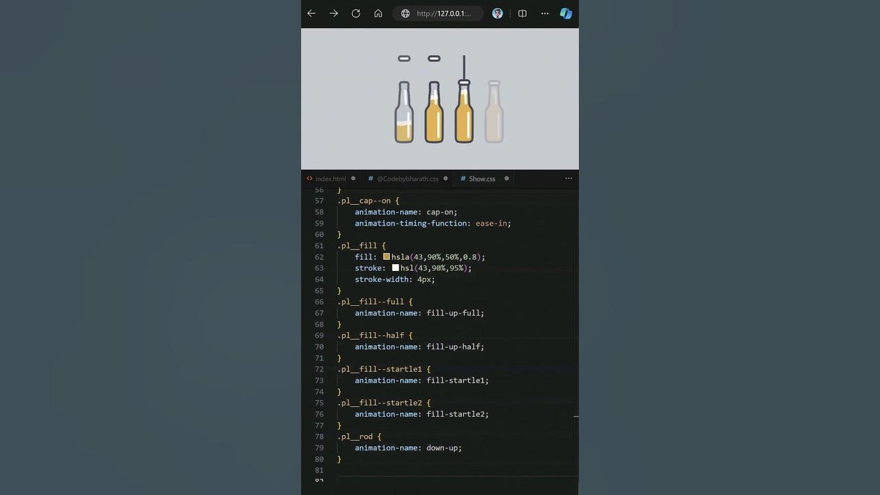 Day 033 - 🥳 Micro Css bottle loader animation design #coding #webdevelopment #htmlcss # ...