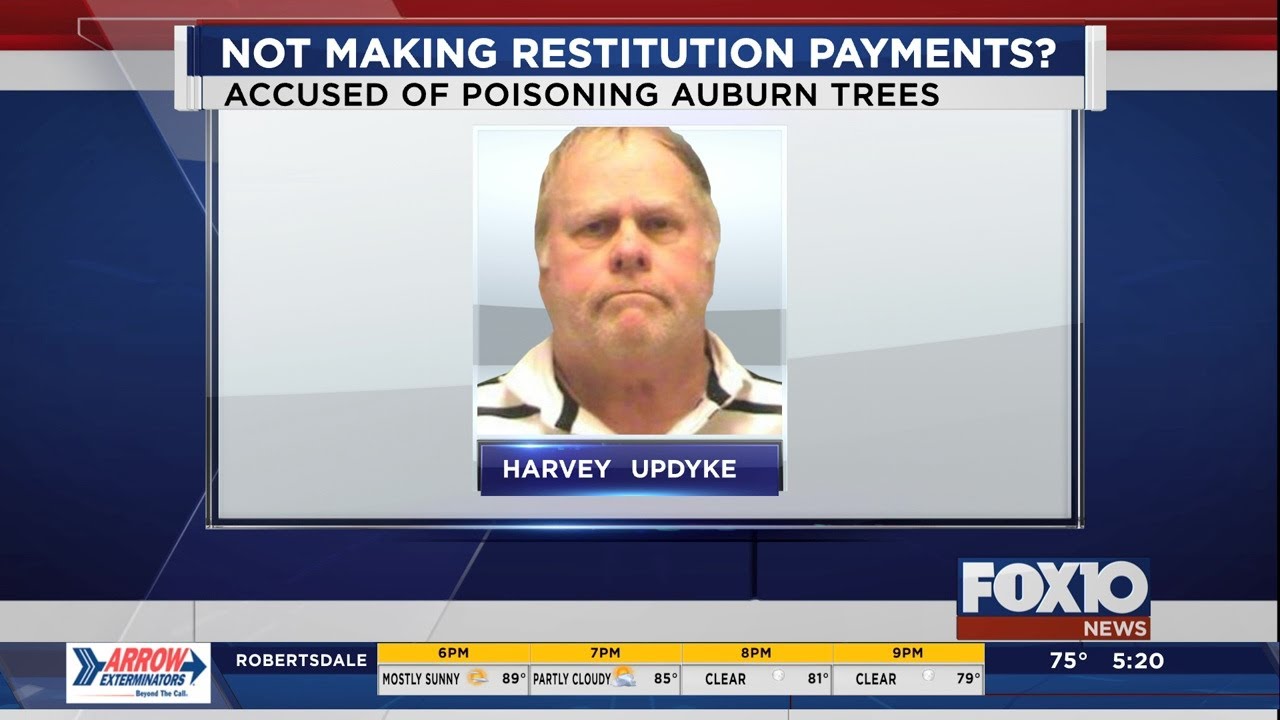 Prosecutors say Harvey Updyke is not making restitution payments - YouTube