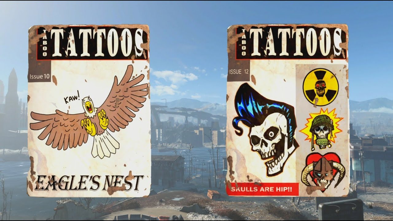 Fallout 4 - Taboo Tattoos Magazine Locations - YouTube