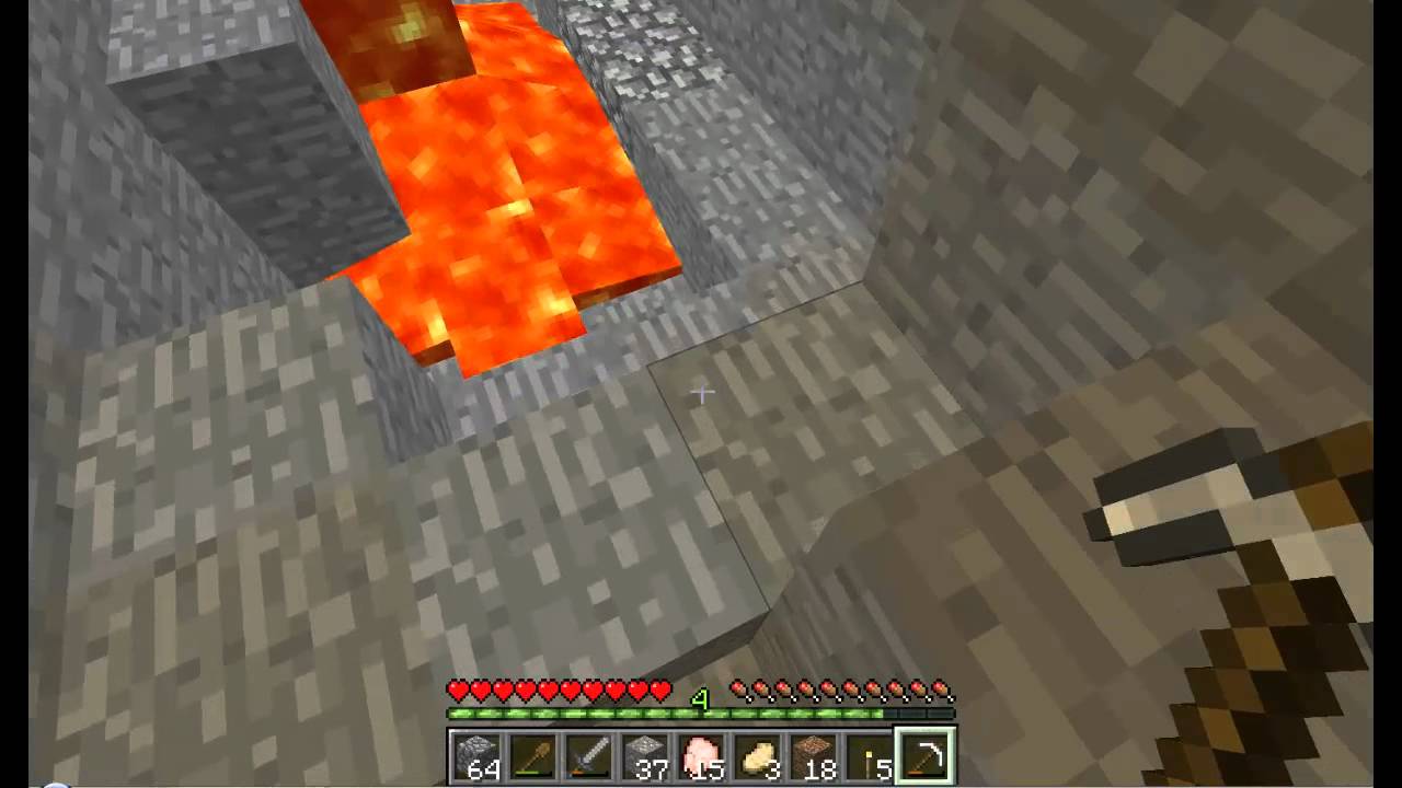 Minecraft - Underground lava lake - YouTube