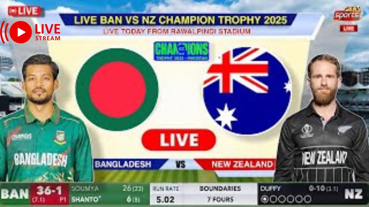 🔴 Live : Bangladesh Vs New Zealand Champions Trophy 6th Match Live ...