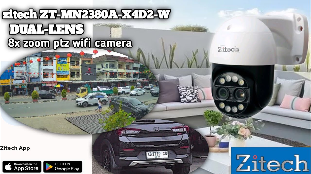 zitech ZT-MN2380A-X4D2-W 4k dual lens ptz wifi camera 8x optical zoom - YouTube