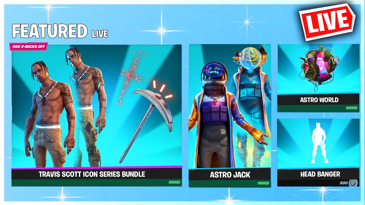Fortnite Item Shop Countdown - TRAVIS SCOTT SKIN AND BUNDLE TODAY ...