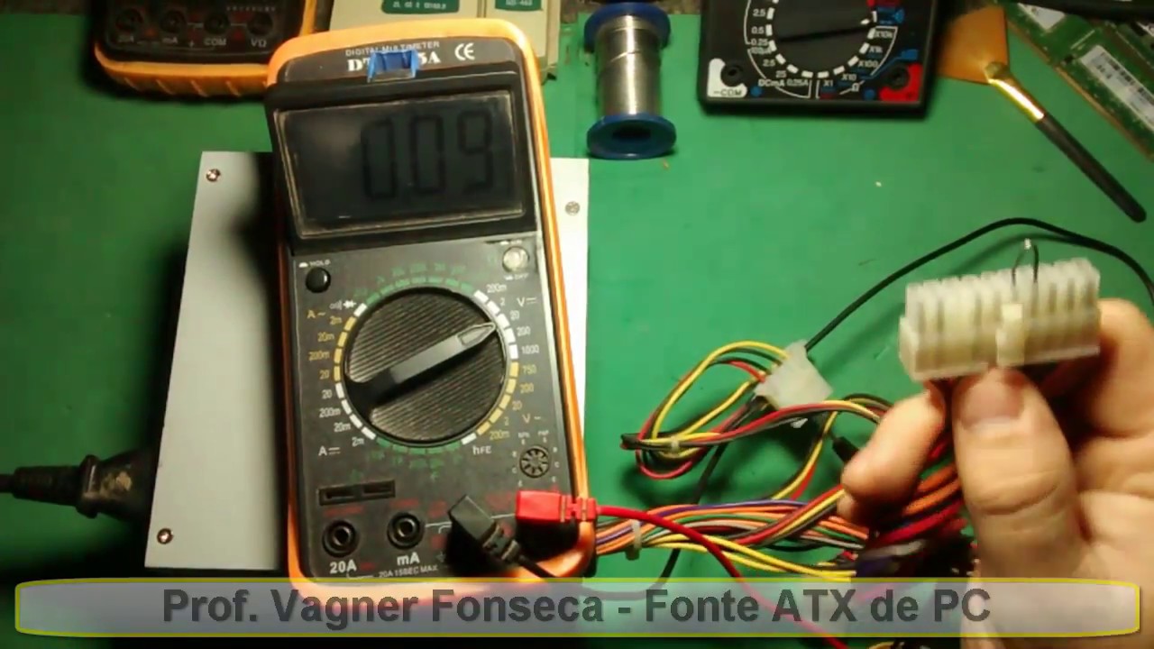 Fonte ATX - teste de tensão nos conectores - YouTube