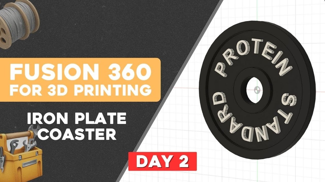 Day 2: Learn Fusion 360 for 3D Printing | Designing A Coaster - YouTube