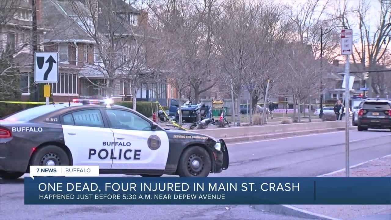 One dead, four injured in crash on Main Street in Buffalo - YouTube