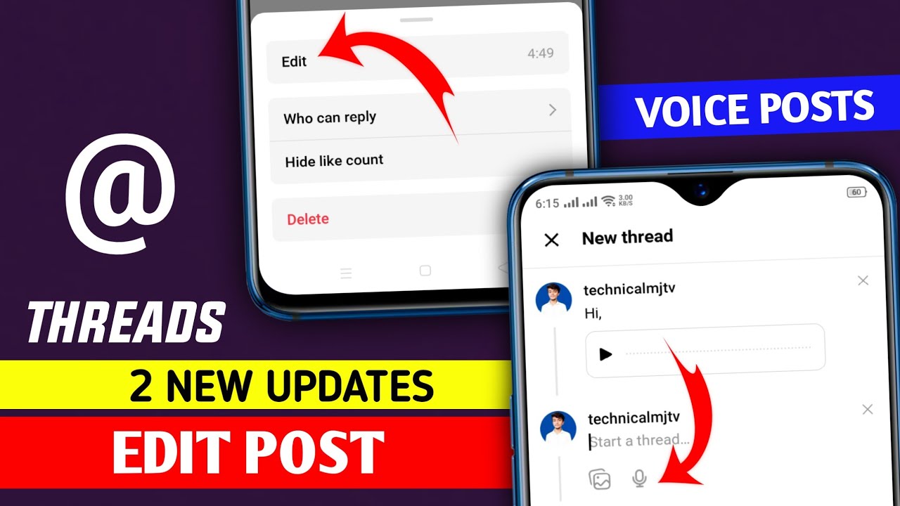 Threads 2 new updates || Threads Edit post update || Threads voice post ...