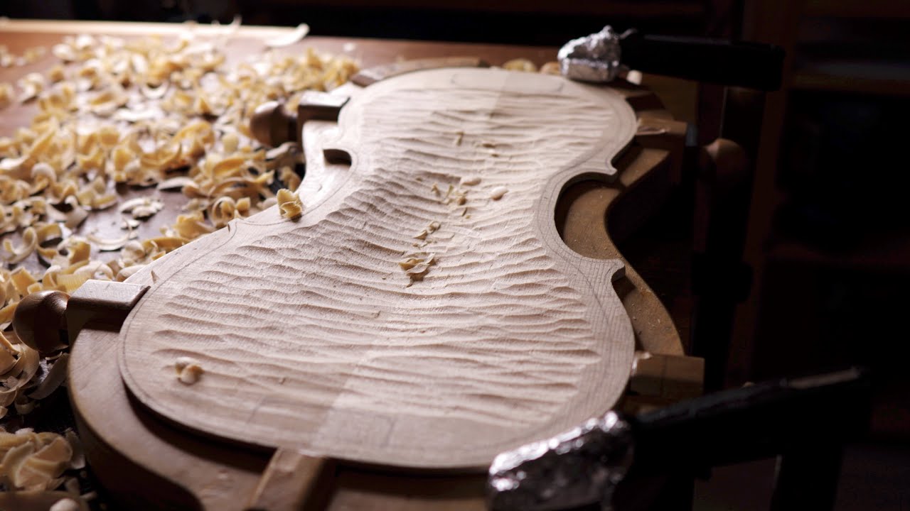 Making the Rough Thickness of the Violin Top - Wood Carving ASMR - YouTube