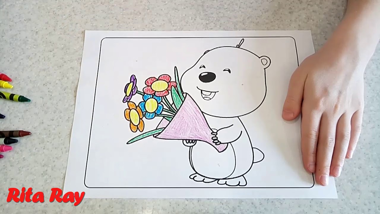 Coloring beaver Loopy video for kids - YouTube