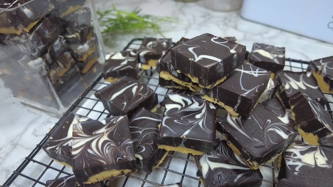 KUE KERING LEBARAN TERBARU MARBLE CHOCO SHORTBREAD COOKIES! Resep Mudah tanpa Telur! - YouTube