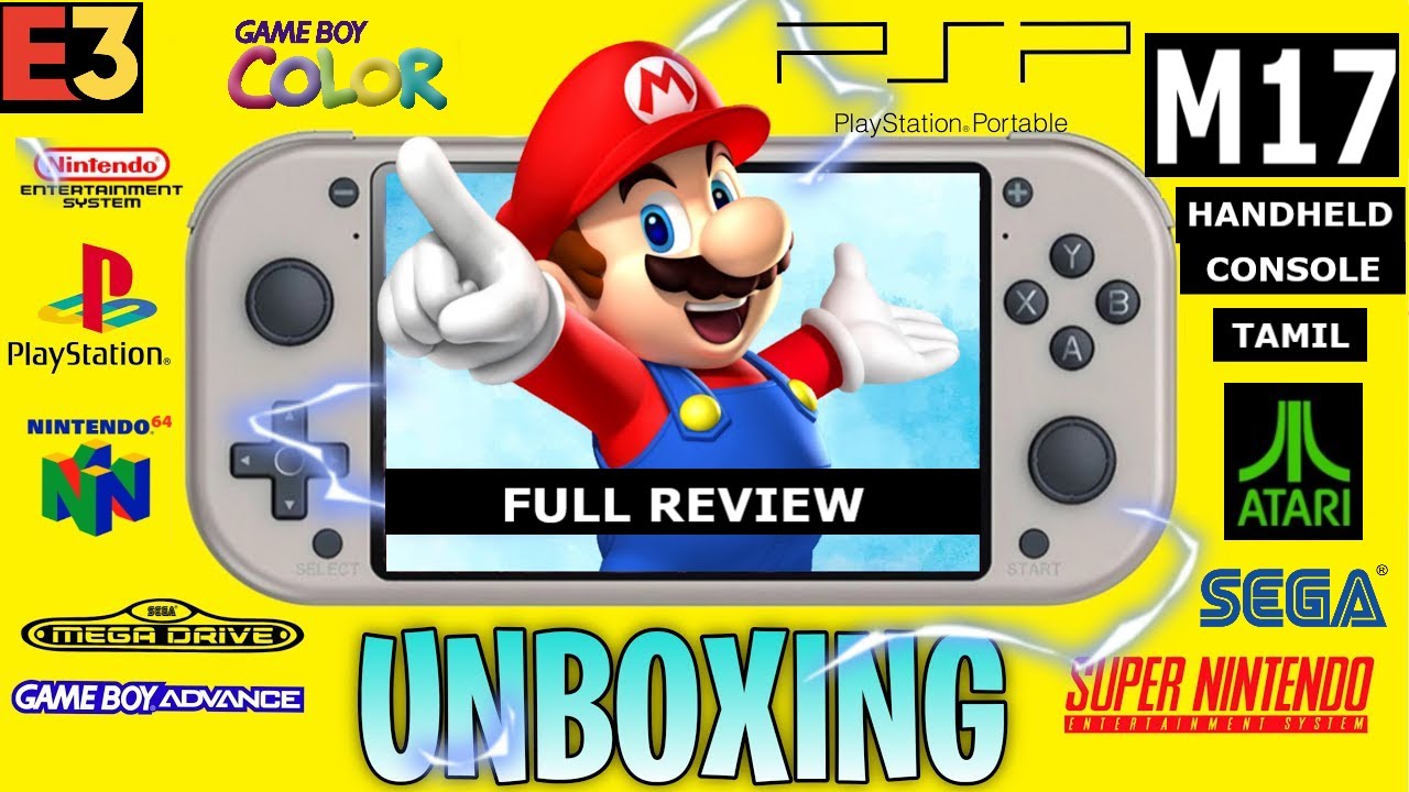 M17 RETRO/CLASSIC HANDHELD GAMING CONSOLE UNBOXING FULL REVIEW IN TAMIL ...
